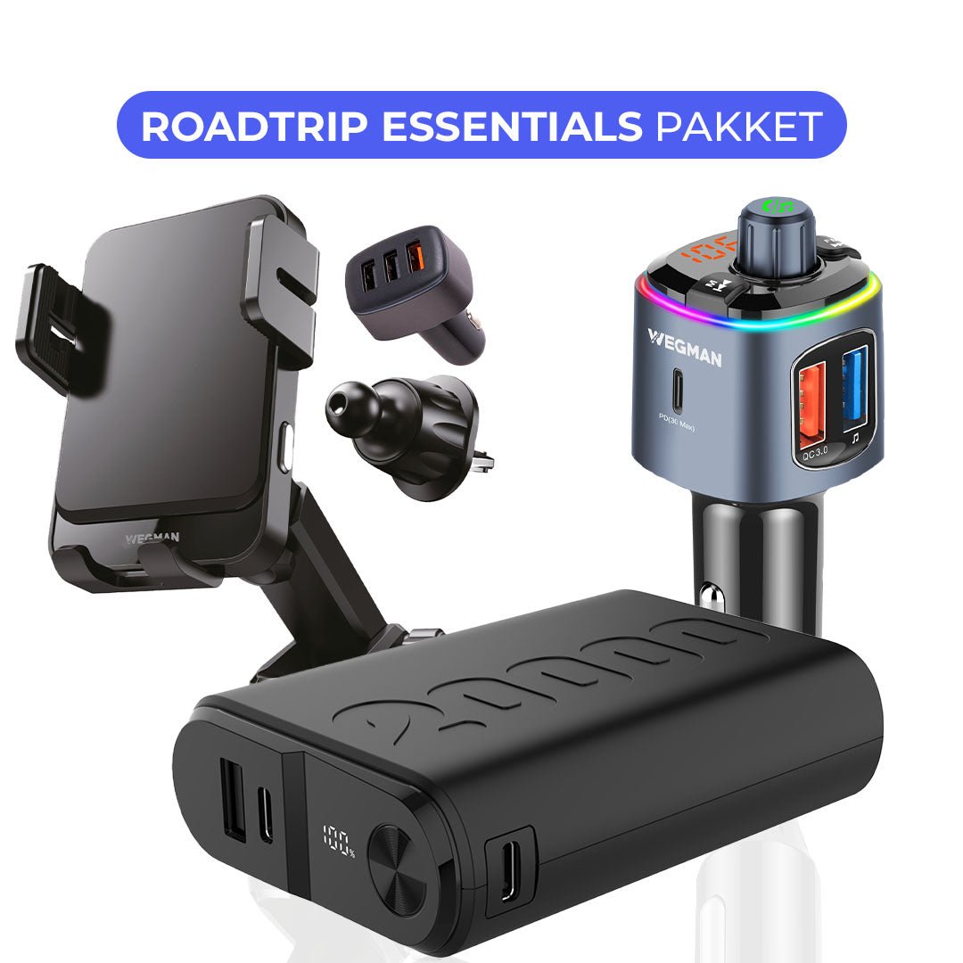 Wegman Roadtrip Essentials Pakket - Telefoonhouder met Draadloze Oplad